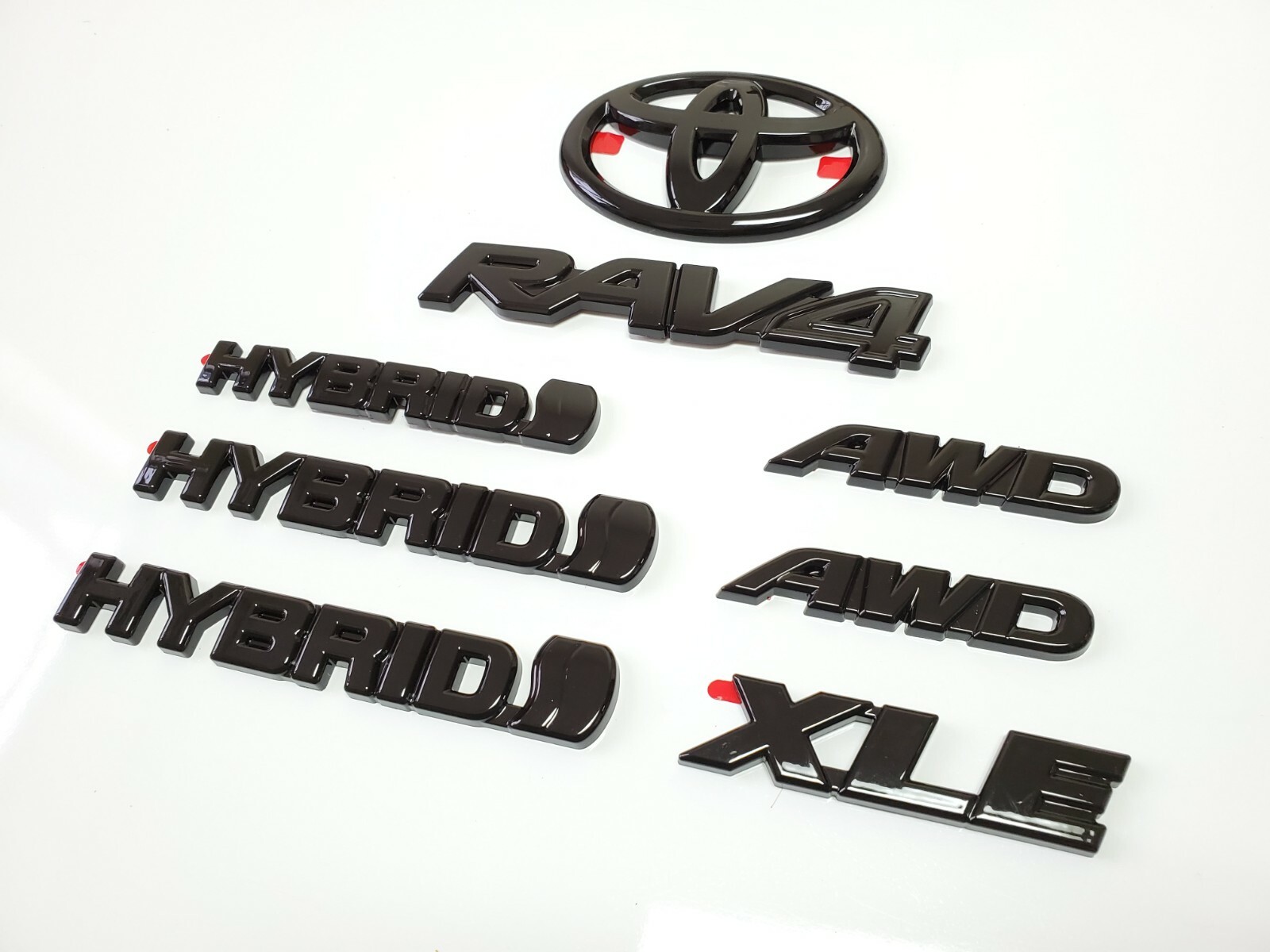 2019-2023 TOYOTA RAV4 HYBRID XLE GLOSS BLACK OVERLAY EMBLEM GEN PT948 ...