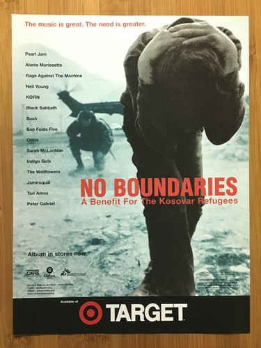 1999 Official No Boundaries CD Print Ad/Poster Art Pearl Jam Peter ...