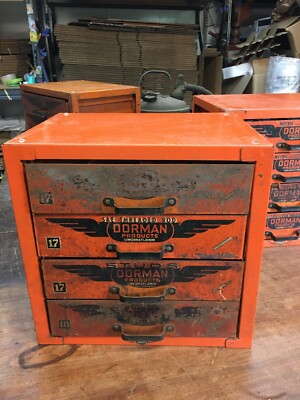 Vintage Dorman Auto Parts Bin 4 Drawer Cabinet Counter Tool Organizer ...