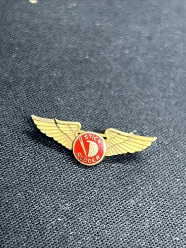 vintage 10k Gold stick rudder flight aviation lapel pin A381 | eBay