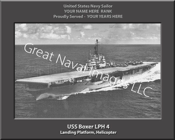 USS Boxer LPH 4 Personalized Canvas Ship Photo 2 Print Navy Veteran ...