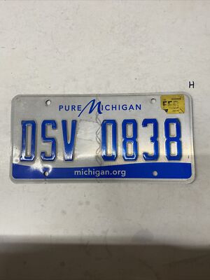 Vintage Michigan License Plate DSV0838 | eBay