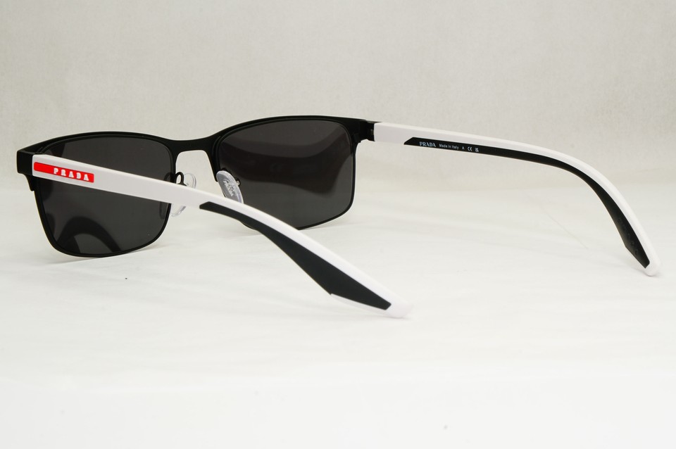 Prada Sunglasses Black White Square Rectangle Rubber PS50PV VPS 50P DG0 ...