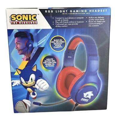 Sonic The Hedgehog RGB LIGHT Headset with Communication Mic | eBay