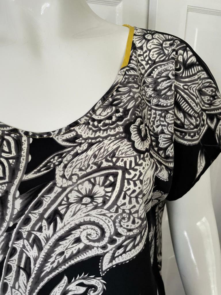 Yoana Barachi Black & White Paisley Print Dolman Sheer Top, NWT $169 ...