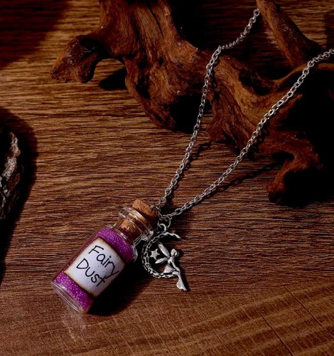 FAIRY DUST Glass Bottle Necklace ♡ Faerie Pixie Pendant ☆ TINKERBELL, Peter Pan! | eBay