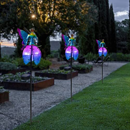 Solar Garden Lights - Fairy Solar Garden Stake Lights Landscape Path ...