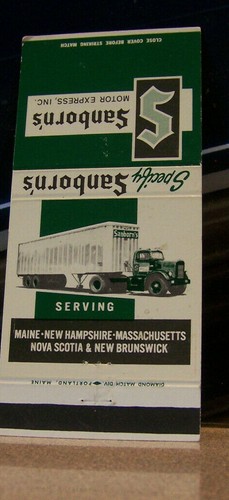 Vintage Matchbook Cover A2 Maine New Hampshire Sanborn Motor Trucking ...