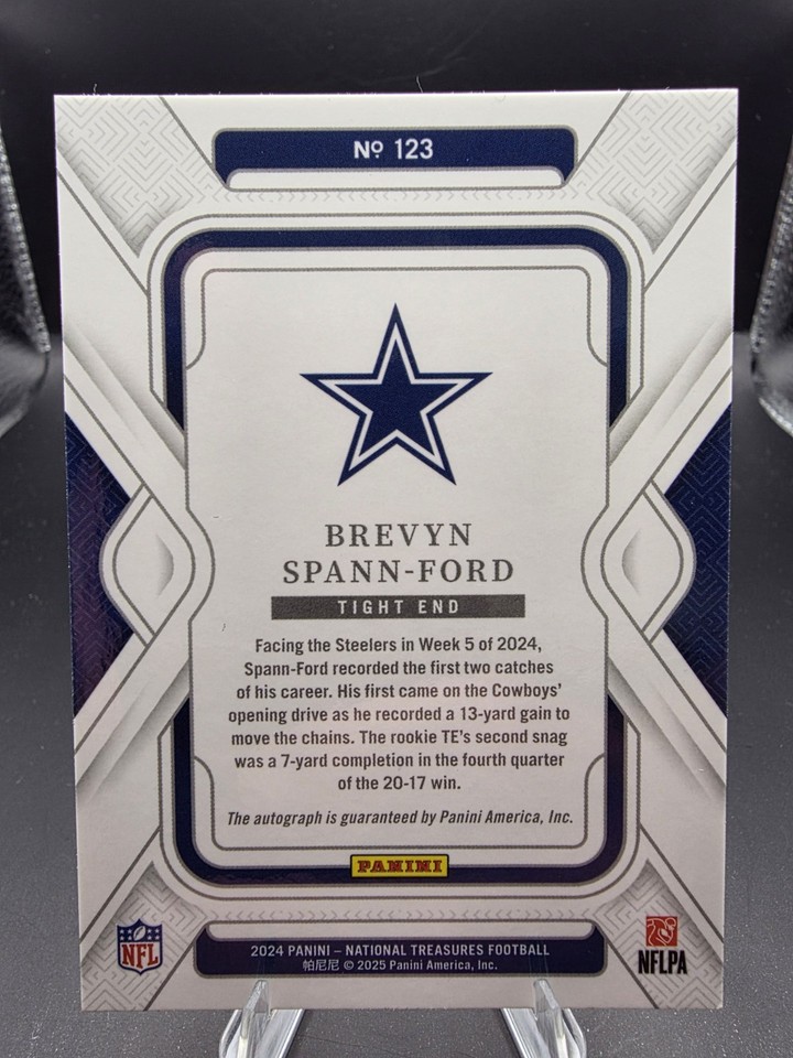 Brevyn Spann-Ford - National Treasures Rookie Auto 24/35 - Dallas ...