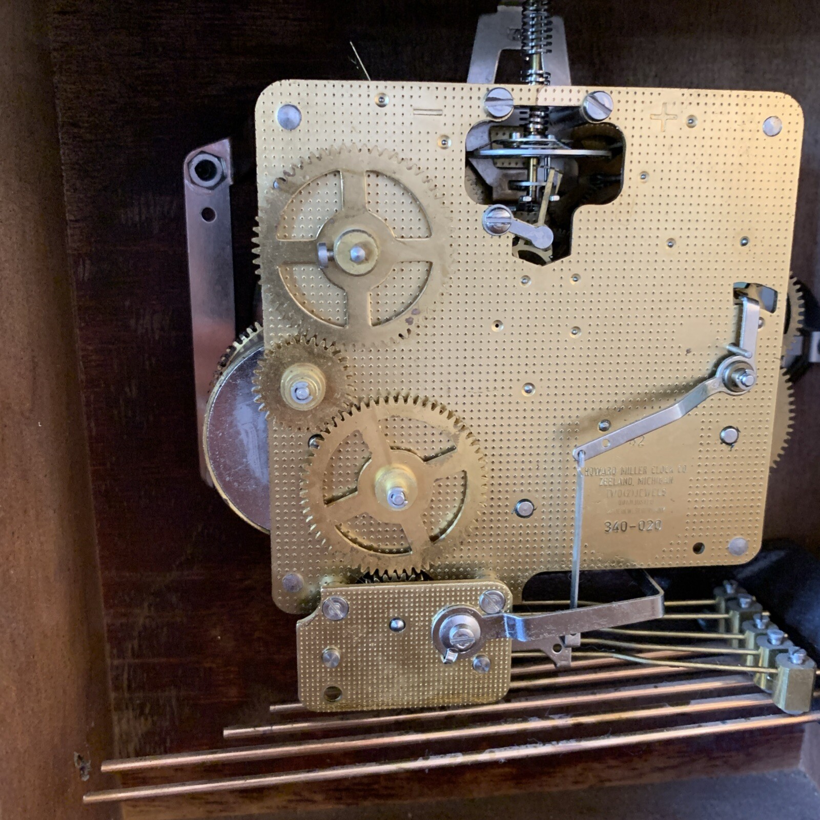 Howard Miller Mantel Clock 340-020 With Key 1/4 Hour Triple Chime Works ...