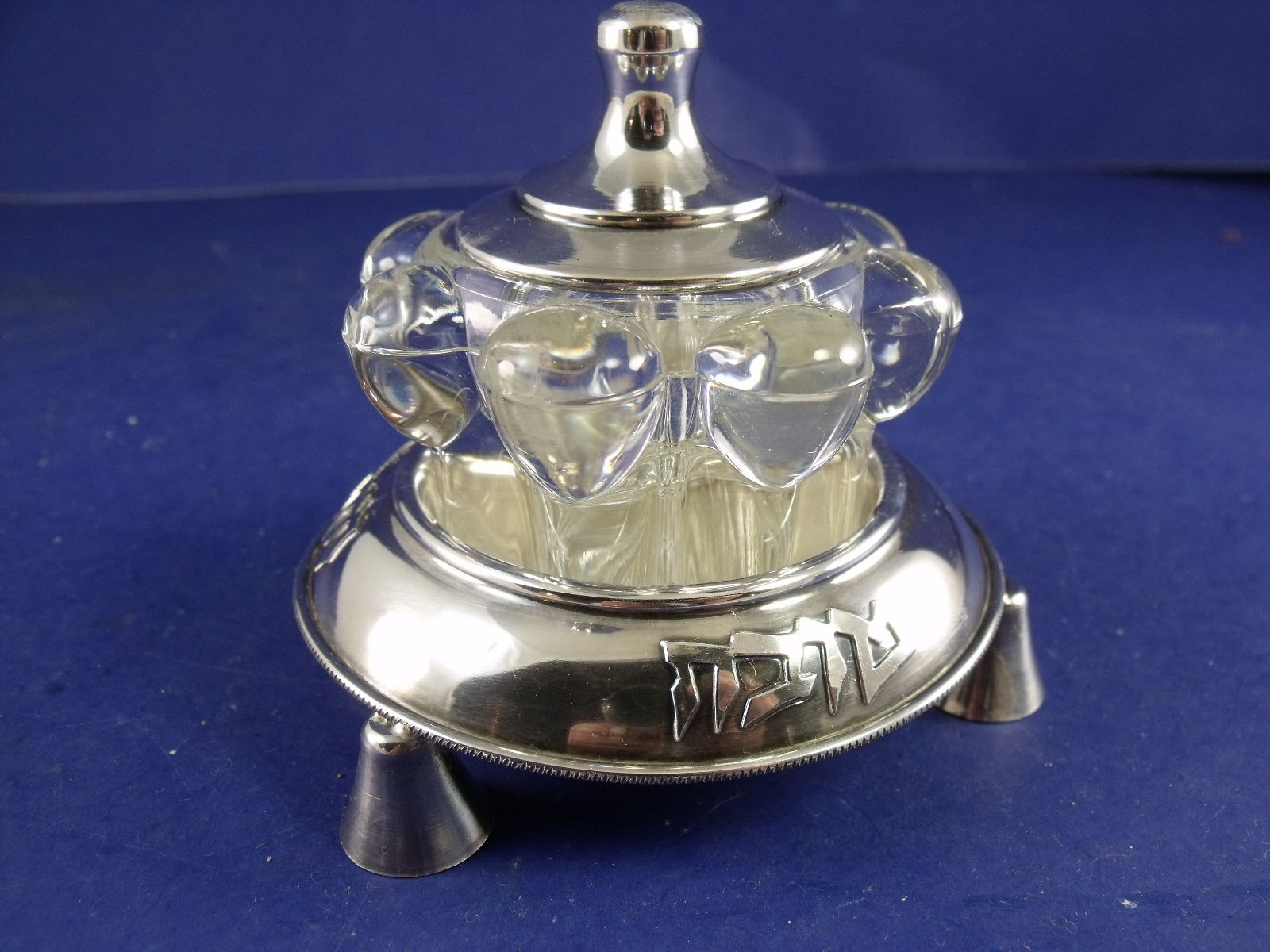 Jewish – Sterling Jam / Honey Pot w/ High Quality French Glass Insert ...