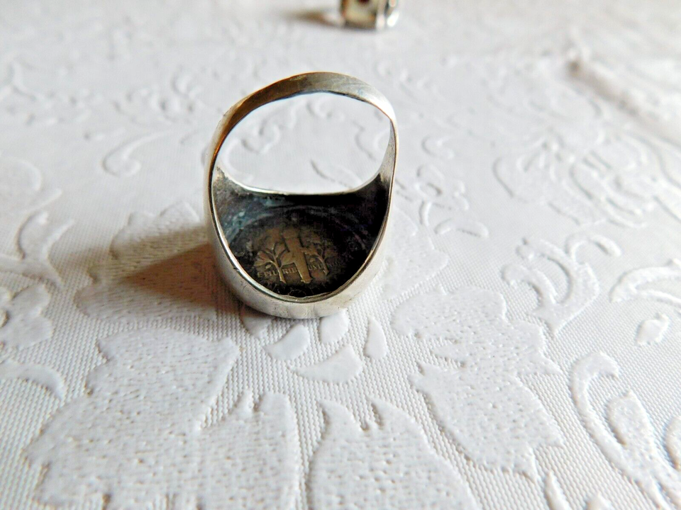 RARE VINTAGE STERLING SILVER & 1964 SILVER ROOSEVELT DIME RING SIZE 10. ...