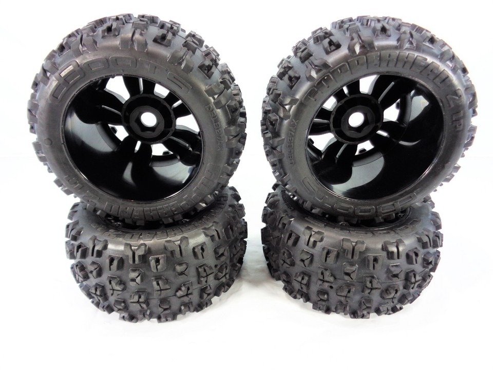 Arrma Kraton 4x4 4s BLX dBoots Copperhead 2 Tires and Black 17mm Wheels ...