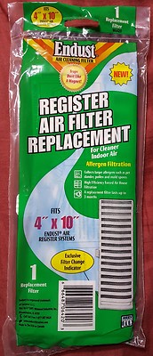 Endust Air Cleaning Register Air Filter Replacement ~ 4" x 10" ~ W6420 ...