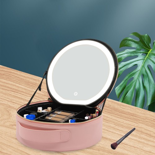 Travel Cosmetic Storage Make Up Bag Organizer Toiletry Pouch w/ Mirror ...