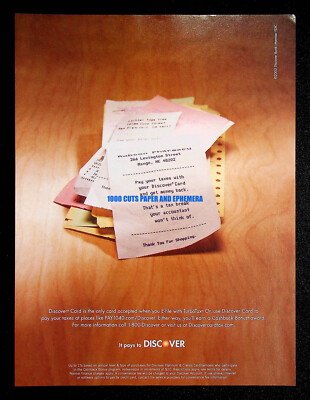 Discover Credit Card 2003 Receipts Print Magazine Ad Poster ADVERT | eBay
