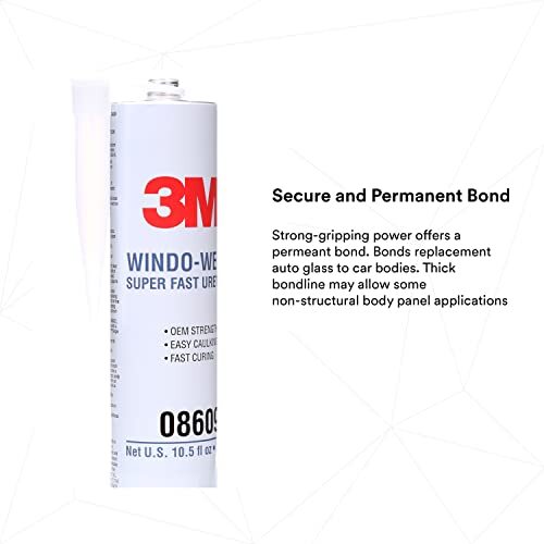 3M 08609 Window-Weld Super Fast Urethane Black Cartridge - 10.5 fl oz ...