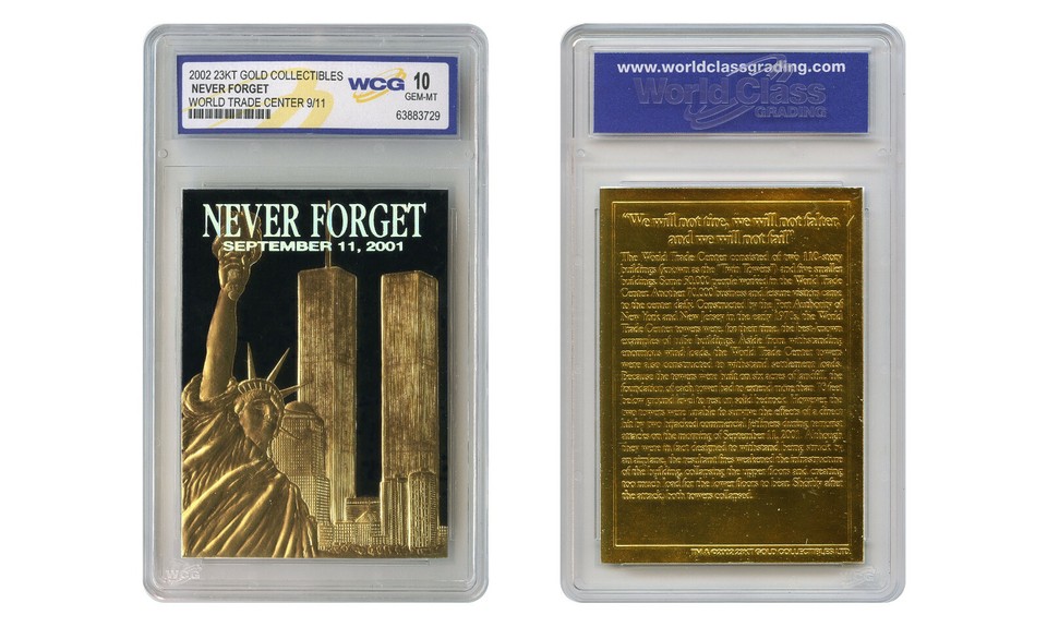 World Trade Center 9/11 23K Gold Card * Original Black Gold * GRADED ...