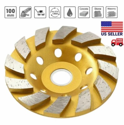 4" inch Diamond Segment Grinding Wheel Disc Grinder Cup Concrete Stone ...