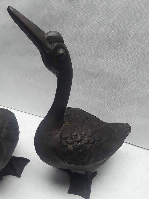 Japanese Meiji Pair of Cast Iron Geese | eBay