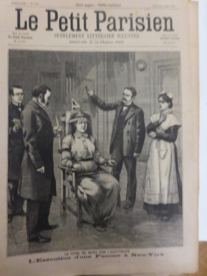 1899 Woman Electric Chair 2 Newspapers | eBay
