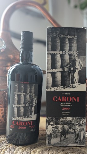 RUM CARONI 2000 17 Y.O. 55% 70 CL HIGH PROOF 100 PROOF VELIER Collector ...