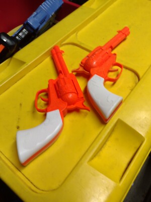 Two Super Bang Western Toy Plastic Cap Revolver Gun Pistol Orange S.D.E ...