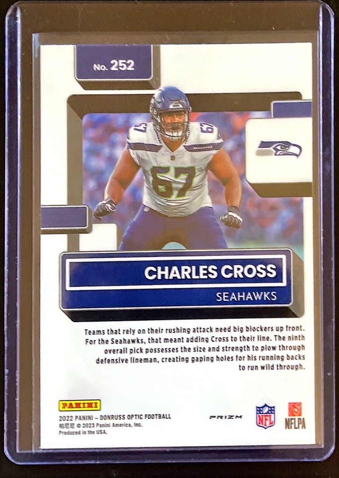 2022 Donruss Optic Charles Cross Rookie Seattle Seahawks #252 Purple ...