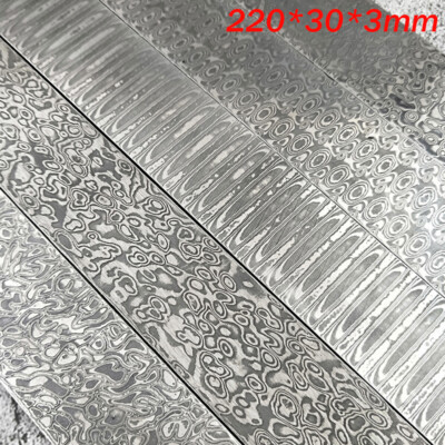 7Kinds Pattern VG10 Damascus Steel Billet Bars Material Knife Blade ...