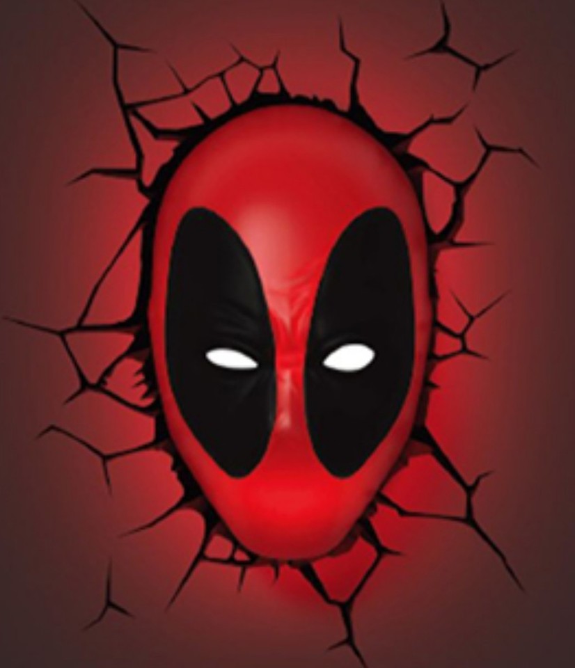 New Marvel Avengers Comics Deadpool Face 3D Deco LED Night Light Wall ...
