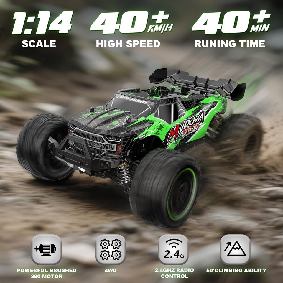 1/14 Brushless RC Cars for Adults Fast 50+ Mph, RC Trucks 4X4 Offroad ...