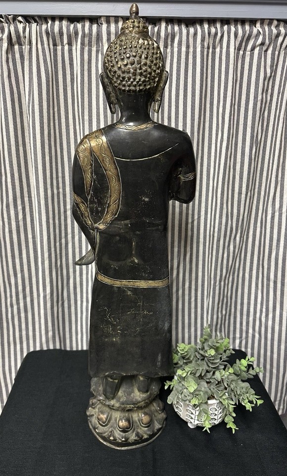VTG 32” Exotic India Tibetan Buddhist Deity Buddha Cast Bronze Statue ...