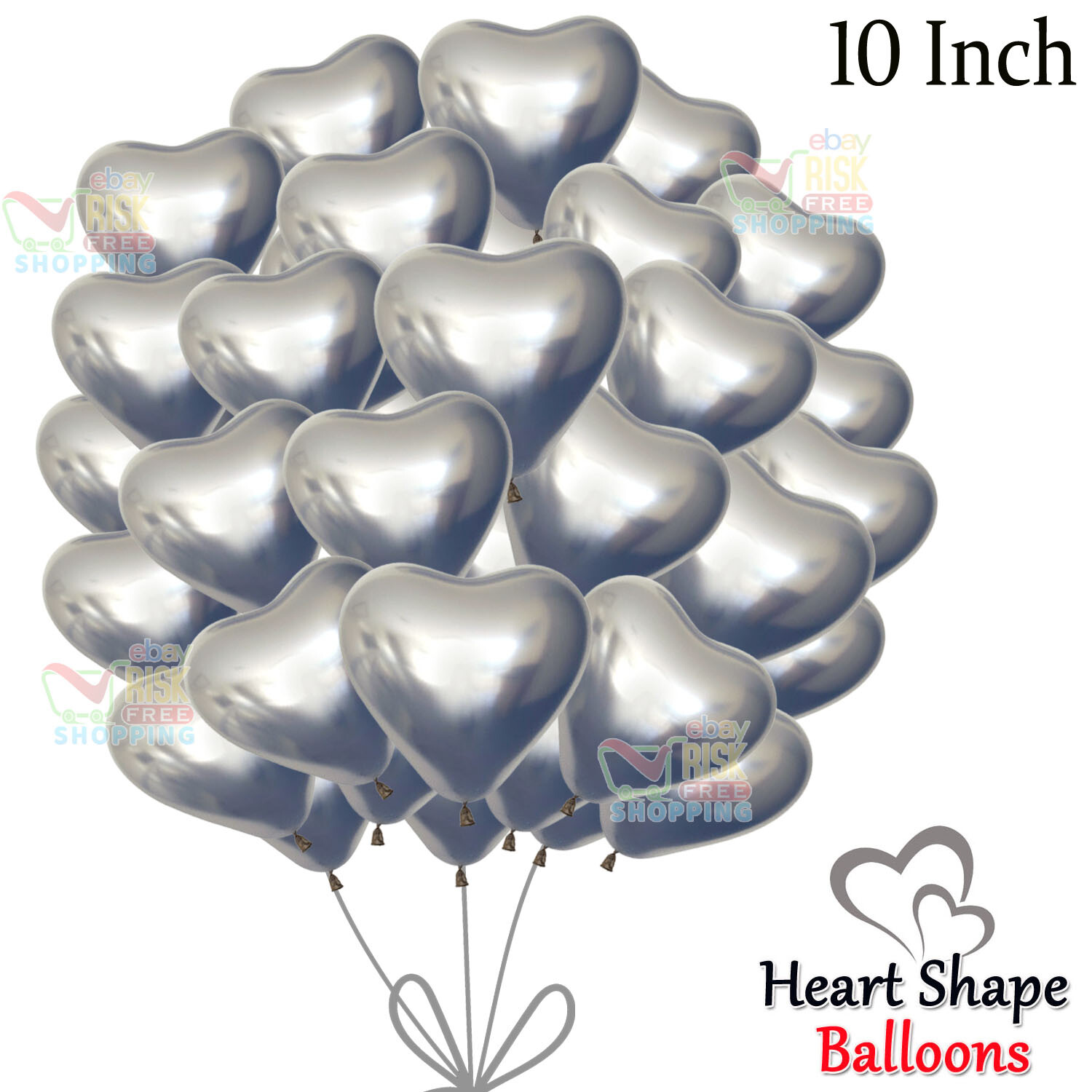 100 LOVE HEART SHAPE BALLOONS Wedding Party Romantic Baloon Birthday ...