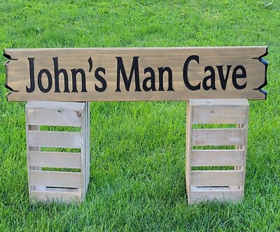 Personalized Man Cave Carved Wooden Name Sign Create Your Own Saying ...