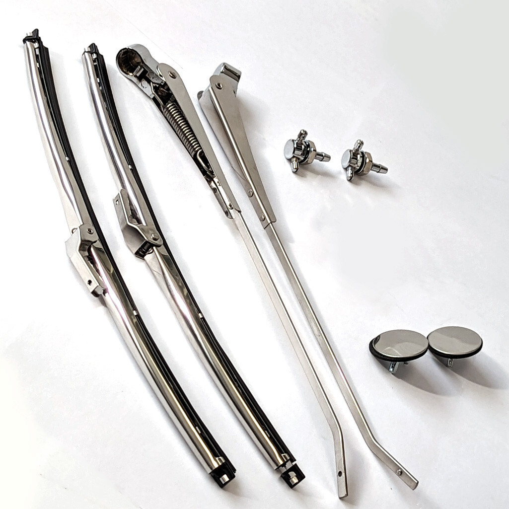 CLASSIC MINI STAINLESS STEEL WINDSCREEN WIPER ARMS BLADES TRIM KIT 10 ...