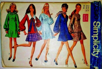 Simplicity Mini-Dress Pattern # 8390, Size 14 Miss, B 36", W 27", H 38 ...