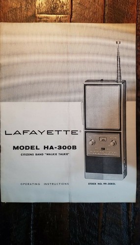 Lafayette Model HA-300B Citizens Band Walkie Talkie 99-30821L Operating ...