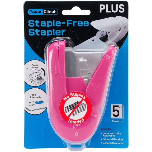 PLUS Corporation Staple- Stapler Paper Clinch - Pink for sale online | eBay