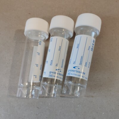 Urine Sample Bottles 3 Pack 30ml NHS Cert Wee Sample Pots Clear Plastic ...