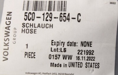 Neu VOLKSWAGEN BEETLE 5C LUFTANSAUGSCHLAUCH 5C0129654C | eBay