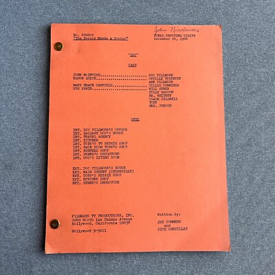 The Doctor Needs a Doctor Movie script 1966 JAY SOMMERS an DICK ...
