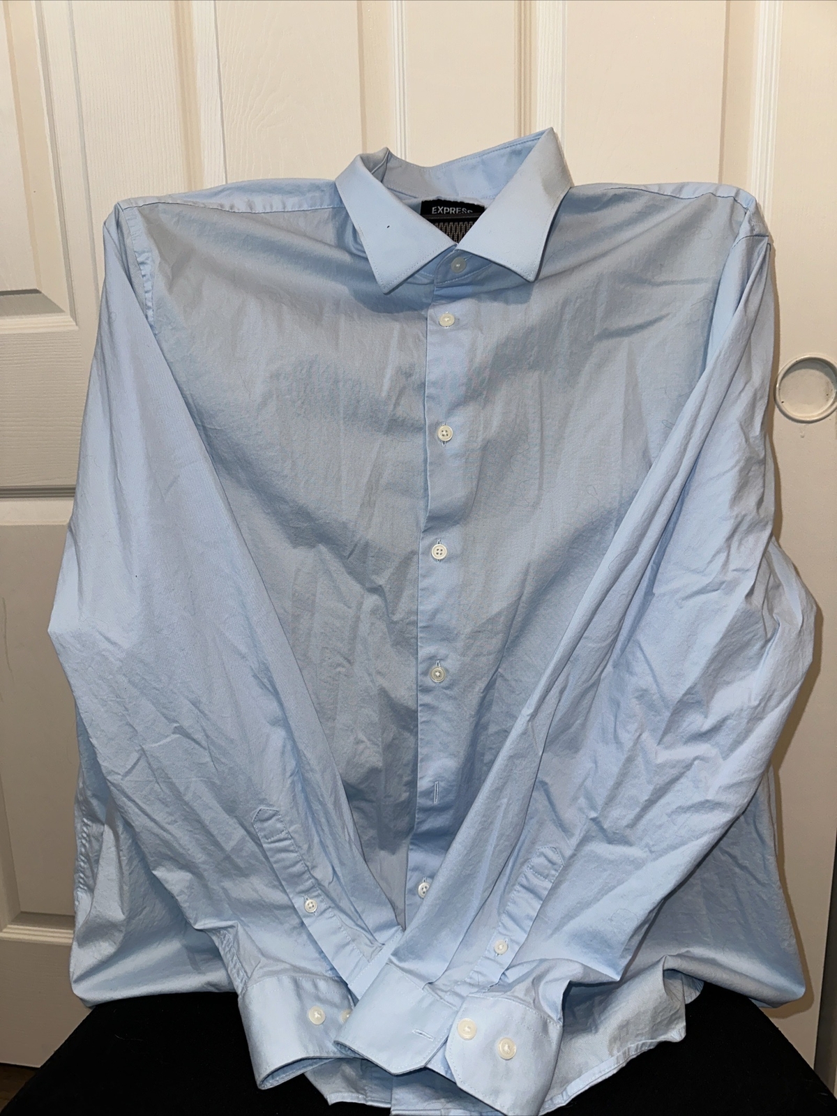 Express imx Men's Long Sleeve Blue Extra Slim Dress Shirts Size 2XL | eBay