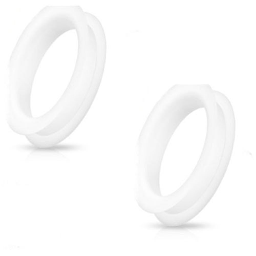 Pair of Double Flare Flexible Silicone Large Size Ear Tunnels Plugs ...