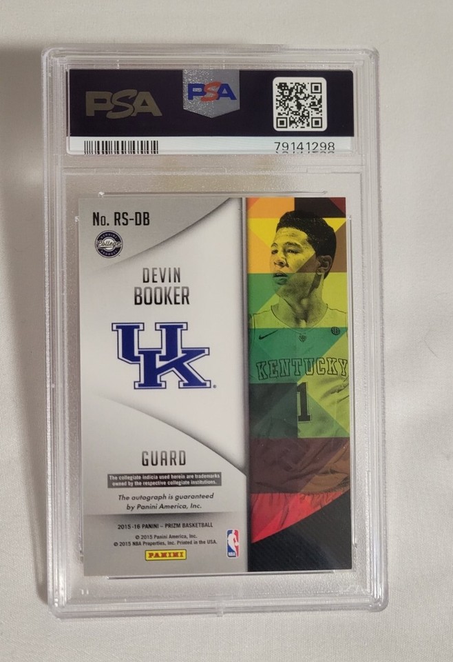 2015 Prizm Devin Booker Rookie Signatures PSA 10 AUTO 10 On Card Auto ...