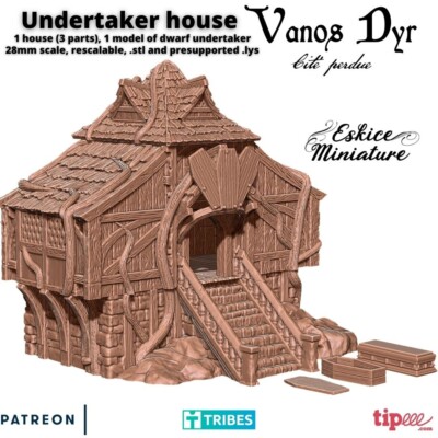 Eskice Miniature Medieval Fantasy Undertaker's House DnD D&D Terrain ...