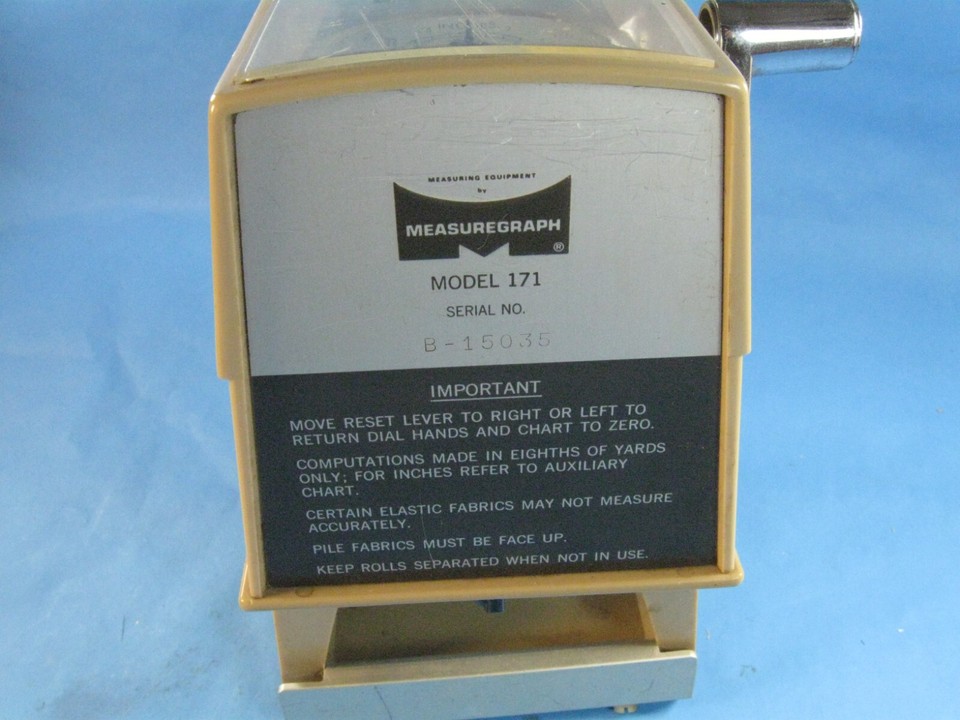 Measuregraph Model 171 Fabric Measuring Machine - Vintage - UNTESTED | eBay