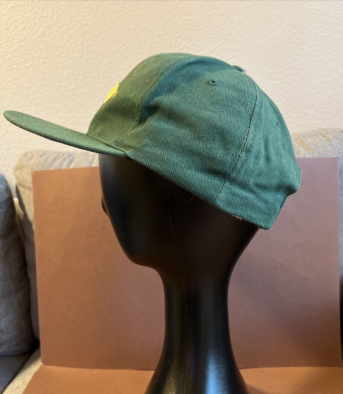 100% Cotton Jameson Forest Green Baseball Hat with Y… - Gem