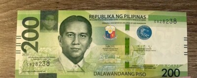 Philippines Circulated 200 Pesos PHP Macapagal Banknote Currency Bill ...