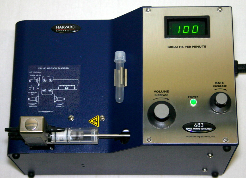 HARVARD APPARATUS SMALL ANIMAL RODENT VENTILATOR, MODEL 683, CATALOG ...