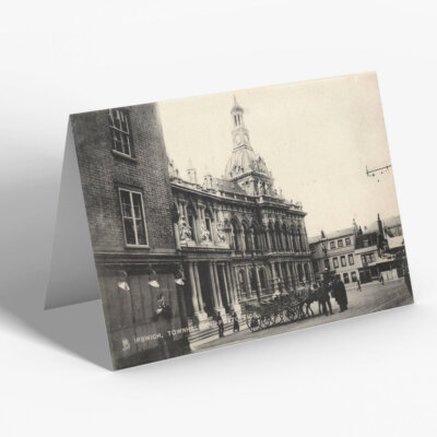 GREETING CARD - Vintage Suffolk - Ipswich. Townhall and Post Office ...
